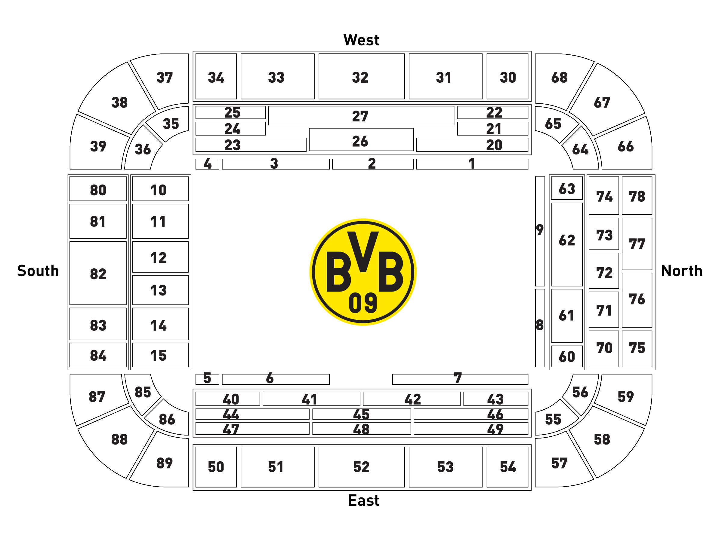 Borussia Dortmund Stadium Map Borussia Dortmund Stadium Map